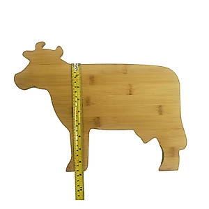 (Set of 10) Animal Cow Shaped Bulk Plain Bamboo Cutting Boards (Set of 10) | For Customized Engraving | Wholesale Premium Blank Board
