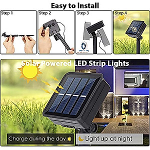 Solar Lights LED Strip Outdoor String Lights Waterproof 10ft Garden Path Deck Christmas Decorative Lighting