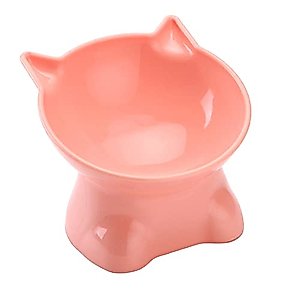 Pet Bowl Large Capacity Oblique Mouth Cute Cat Shape Cat Dog Food Dispenser Pet Feeder Pet Supplies Pet Bowl