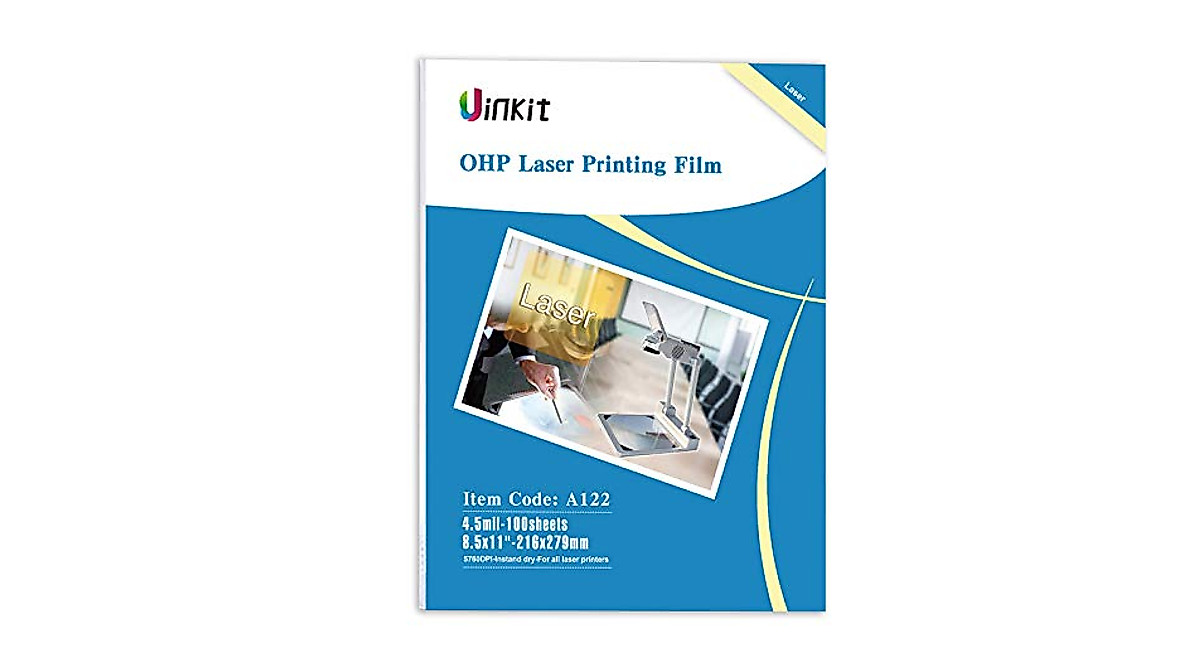 100 Sheets 8.5x11 Laser Transparency Film for Printers