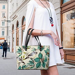 Womens Handbag Flowers And Birds Leather Tote Bag Top Handle Satchel Bags For Lady