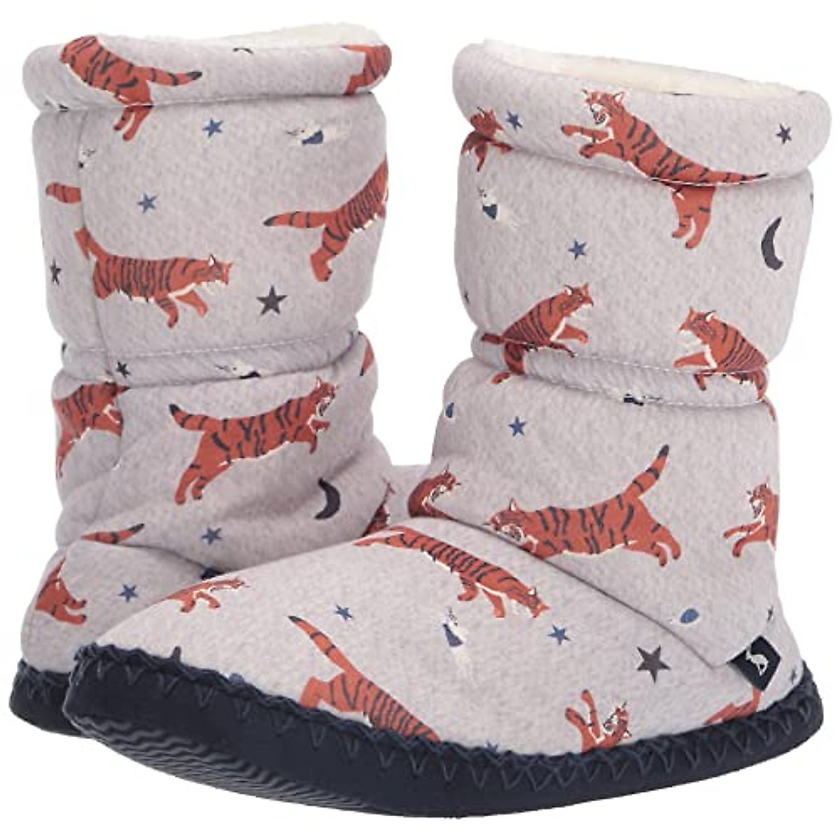 Joules Boy's Slipper Socks, Grey Tigers