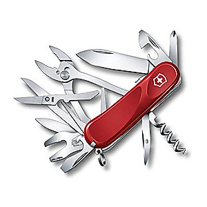 Victorinox Evolution S557 Swiss Army Knife, 21 Function Swiss Made Pocket Knife with Large Blade, Screwdriver, Pliers and Wrench – Red