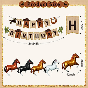 Cowboy Party Decorations, Western Cowboy Balloons Arch Garland Kit Include Cowboy Banner Backdrop Latex Balloons Horse Shaped Aluminum Foil Balloons, Western Theme Baby Shower Birthday Supplies