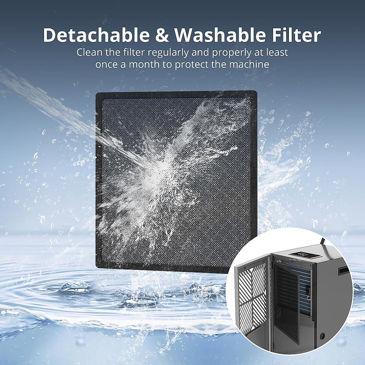 Kesnos 155 Pints Commercial Dehumidifier with Pump – Dehumidifier with Drain Hose and 24 Hr Timer in Large Space Up to 7500 Sq. Ft. – Ideal for Basements, Industrial Spaces and Job Sites