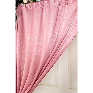 SHERWAY 9.6 Feet x 10 Feet Dusty Rose Silky Soft Curtain Wedding Backdrop Drapes, Slightly Shiny Satiny Window Curtains for Party Ceremony Decoration