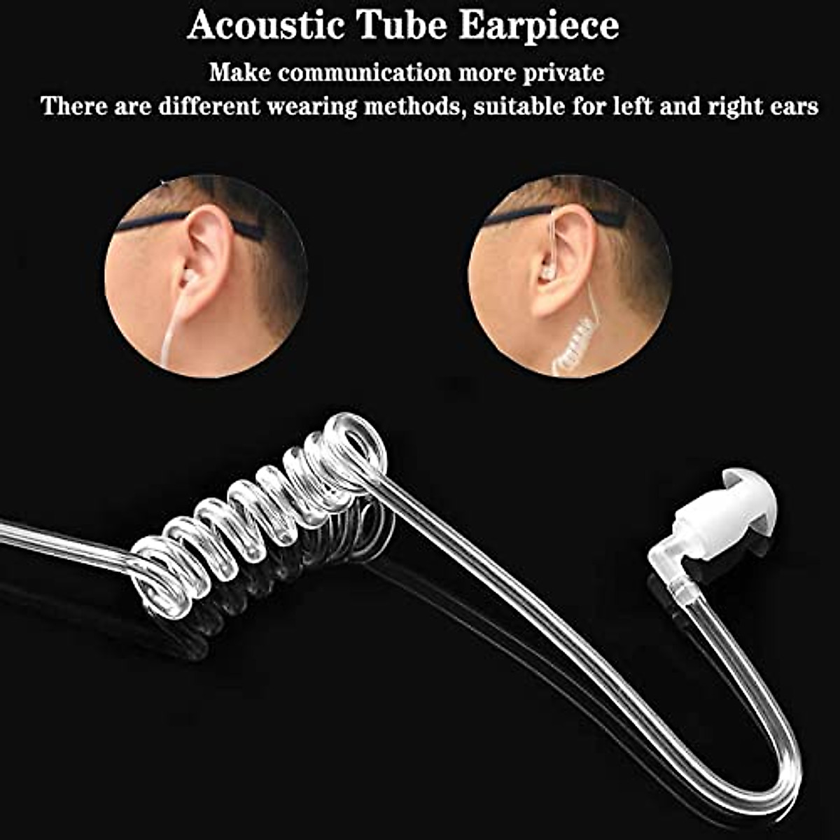 Retevis Adjustable Throat Mic Walkie Talkies Earpiece with Mic 2 Pin, Compatible RT22 RT21 H-777 RT68 RT22S H-777S Baofeng UV-5R pxton Walkie Talkie, Acoustic Tube Two Way Radio Headset (1 Pack)