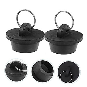 COOLHIYA 5pcs Sink Plug Bathroom Sink Kitchen Sink Stopper Bath Tub Plug Sink Stopper Kitchen Drain Tub Drain Stopper Drain Plug Washbasin Stopper Bathtub Washbasin Plug Rubber Black