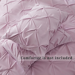 SunStyle Home Pinch Pleated Duvet Cover Turquoise 3 Pieces Duvet Covers King Size Soft Microfiber Luxury Duvet Cover with Zipper Closure & Corner Ties for All Season(1 Duvet Cover, 2 Pillow Shams)