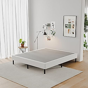 VTWAZAST 5 Inch Full Size Box Spring with 9 Inch Metal Leg Support, Easy Clean Fabric Bed Cover Included, Metal Heavy Duty Mattress Foundation, Noise Free, Easy Assembly