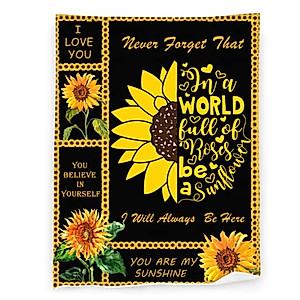 yiycqur Sunflower Blanket Gifts Ultra Soft Light Weight Sunflower You are My Sunshine Throw Blanket Air Conditioning Blanket for Bed Couch Sofa Living Room Picnic 50x40/60x50/80x60 Inches