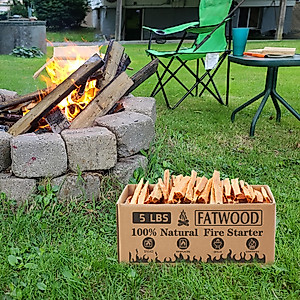 5 lbs Fatwood Fire Starter Sticks, 100% Natural Kindling Firewood Firestarter for Stoves, Pine Wood for Fireplaces, Campfires, Bonfires, Grill