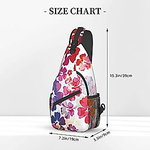 ASEELO Hawaiian Flower Print Crossbody Bag Sling Bag Multipurpose Travel Backpack For Men And Women