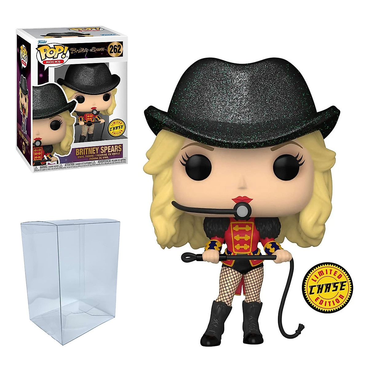Britney Spears - Circus [Chase] Funko Pop with Protector Bundle – Includes Rocks: Britney Spears - Circus Pop #262 Chase Version with Blue Salamander Emporium Plastic Protector Case