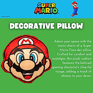 Franco Anime Gaming Bedding Soft Cozy Plush Decorative Pillow, One Size, Super Mario