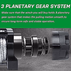 Zostera Electric Winch 12v 6000lbs Boat Trailer Winch with Remote Synthetic Rope 1/4 in x 55 ft Hook Wireless Remote Handlebar Switch, Automatic Braking, Waterproof, for ATV UTV Powersports Off Road