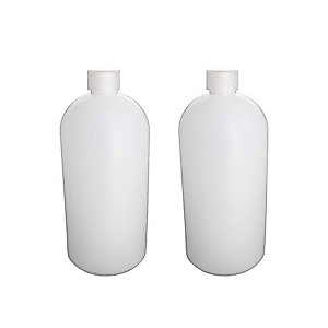 Othmro 2Pcs 1000ml Plastic Lab Cylindrical Chemical Reagent Bottle Small Mouth Laboratory Reagent Polyethylene Bottle Sample Sealing Liquid Storage Container for Food Store White Translucent