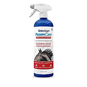 Vetericyn FoamCare Medicated Horse Shampoo | Sprayable Equine Shampoo with Ketoconazole for Healing Relief from Itchy Skin, Fungal Issues, Ring Worm, and More. 32 fl oz.