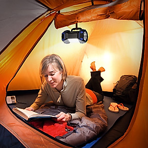 Led Camping Lantern Rechargeable, Camping Flashlight 1500LM, 8 Light Modes, Camping Lights 4800 Capacity USB Power Bank, Portable Bright Flash Light for Emergencies, Power Outages, Hurricane, Hiking