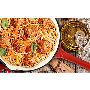 Eternal Living Enameled Cast Iron 10" Skillet Fry Pan Red