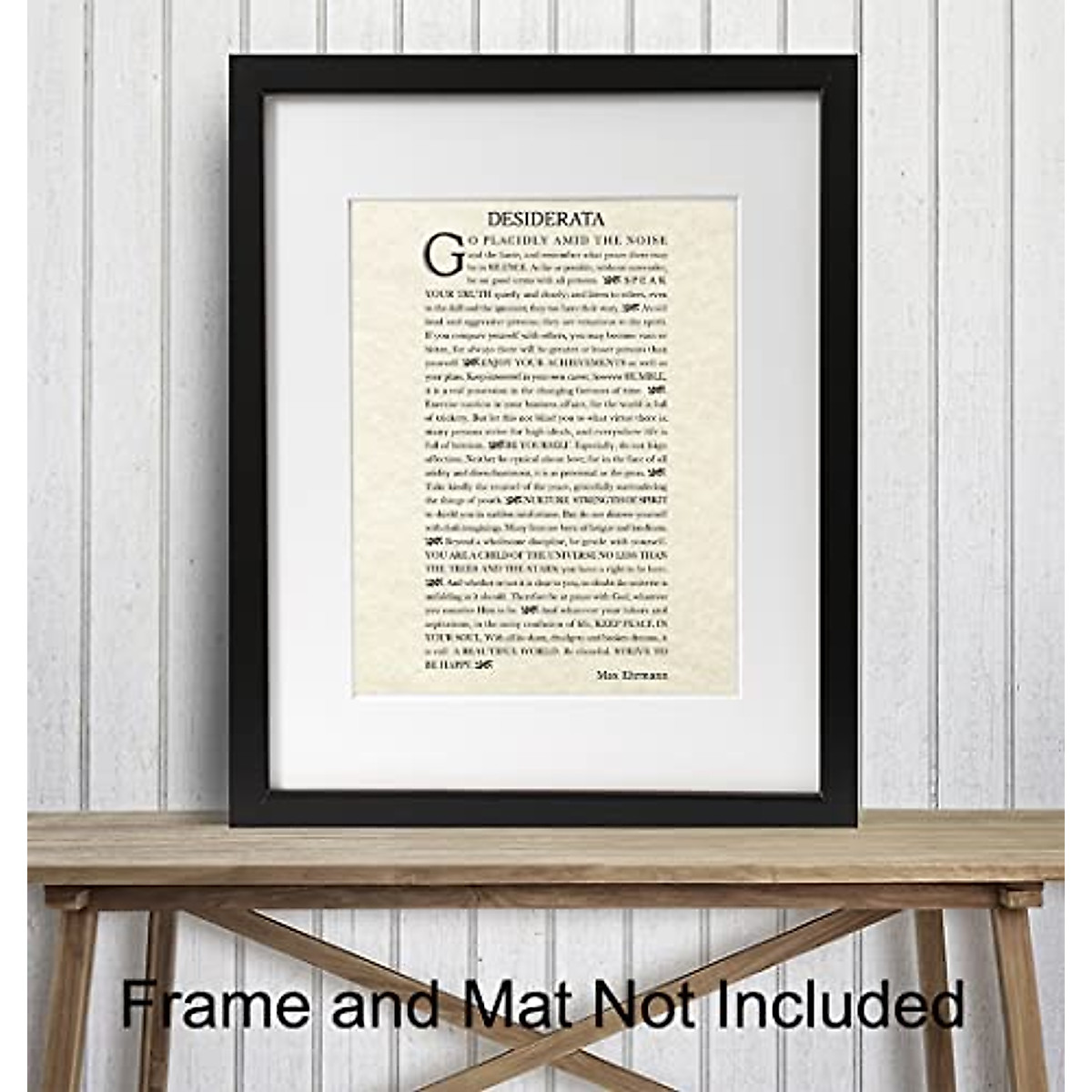 Desiderata Poem Wall Art Print - Max Erhman - Unframed Typography - Makes a Great Gift for Home Decor - Inspirational and Motivational - Ready to Frame (8x10) Photo