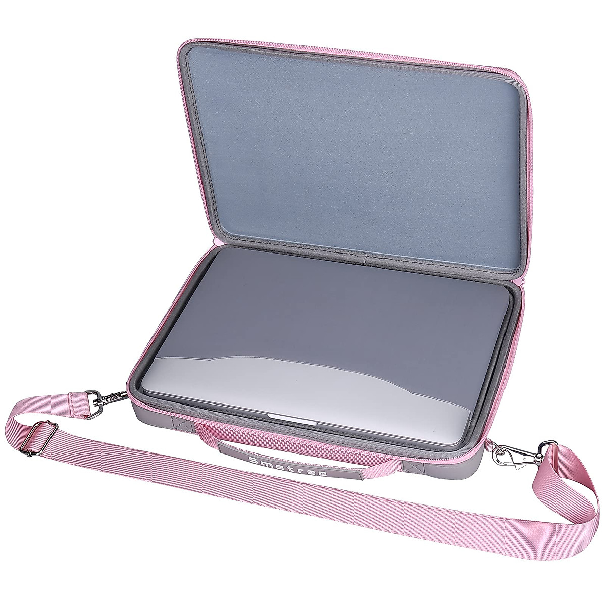 Smatree Hard Shell Carrying Case Compatible for 14 inch MacBook Pro 2024/2023 A2918/A2992/A2779,13 inch MacBook Air 2024/2022 A3313/A2681,13 inch iPad Pro M4 2024, Laptop and Tablet Shoulder Bag(Pink)