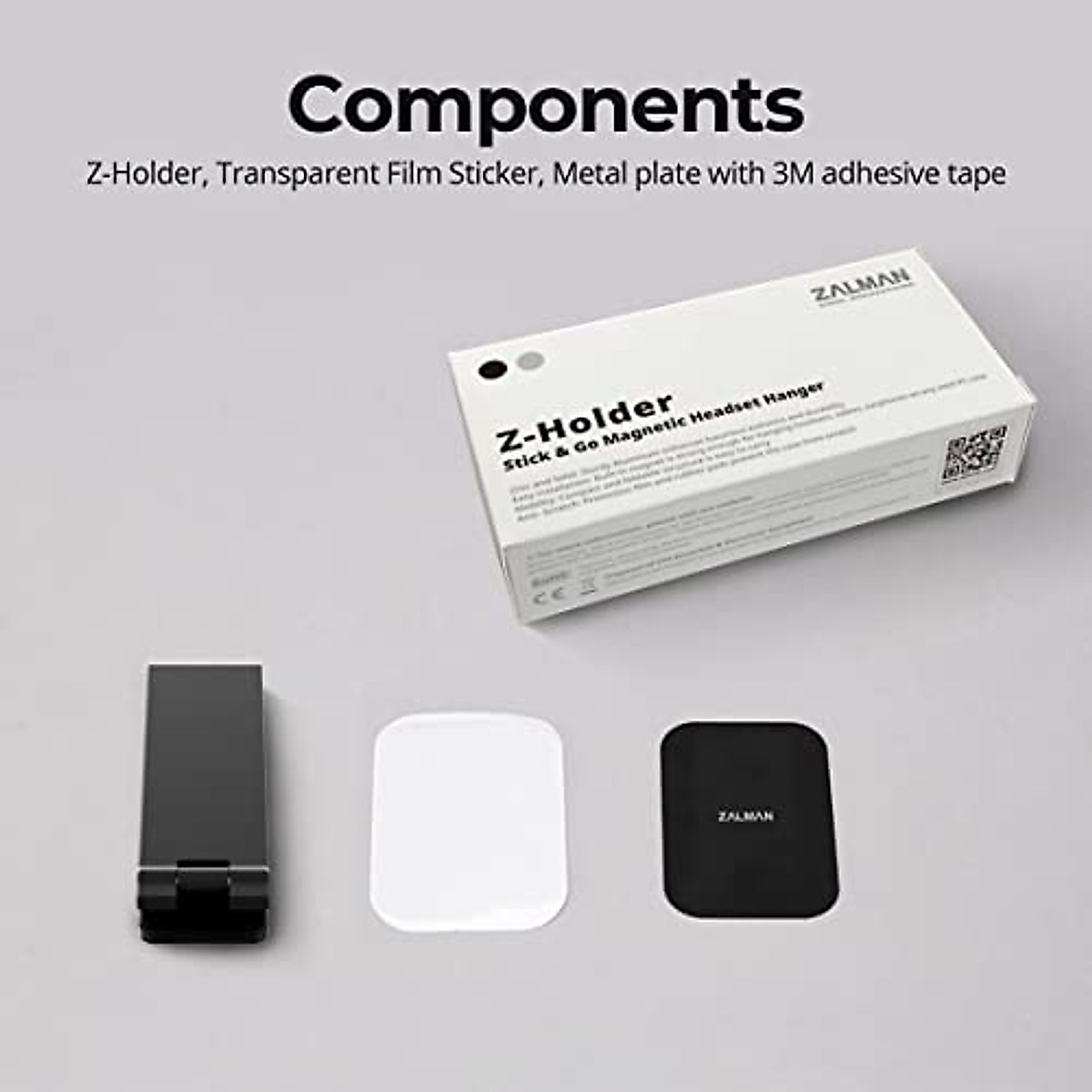 Zalman Folding Magnetic Headphone Holder, Collapsible and Foldable Headset Holder for Gaming, Powerful Magnet for Mounting on Computer Case, Holds up to 4 LB (ZM-FH10 Black)