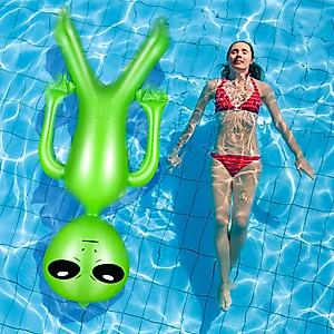 63 Inch Giant Inflatable Alien Blow Up Alien Green Alien Inflate Toy for Party Decorations, Birthday, Alien Theme Party Halloween, Easter, Christmas(1 Piece)
