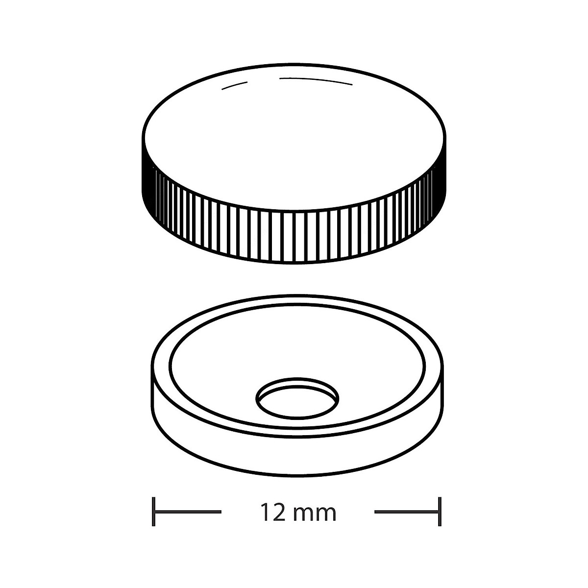 10 Pack Rok Hardware Metal Countersunk Snap On Screw Cover Cap 15/32" (12 mm) for Size #6 and #8