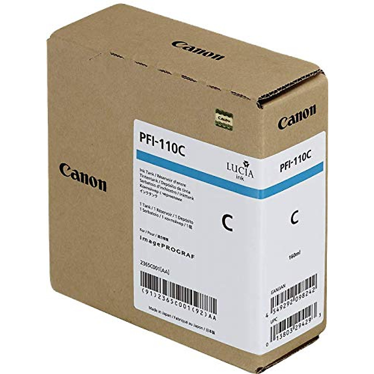 Genuine Canon Ink Tank PFI-110C - Cyan 160ml - 2365C001AA