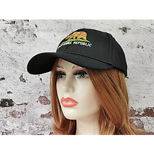 Hepandy California Cali Bear Flag Embroidered Baseball Caps for Women Men Girl, Adjustable Cotton Black Dad Hat Snapback Trucker Hat