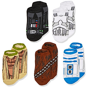 STAR WARS Boys 5 Pack No Show Socks