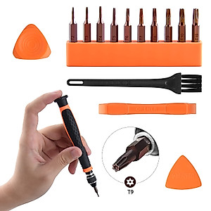 NEBURORA 10 in 1 Torx Screwdriver Set with T2 T3 T4 T5 T6 T7 T8 T9 T10 T15 Interchangeable Magnetic Torx Bit & Opening Tool,Torx Security screwdriver set for Phone/Mac/Computer/Xbox/PS4