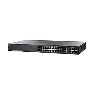 Cisco SG220-26P Smart Switch | 26 Gigabit Ethernet (GbE) Ports | 2 Gigabit Ethernet Combo Mini-GBIC SFP | 180W PoE | Limited Lifetime Protection (SG220-26P-K9-NA)