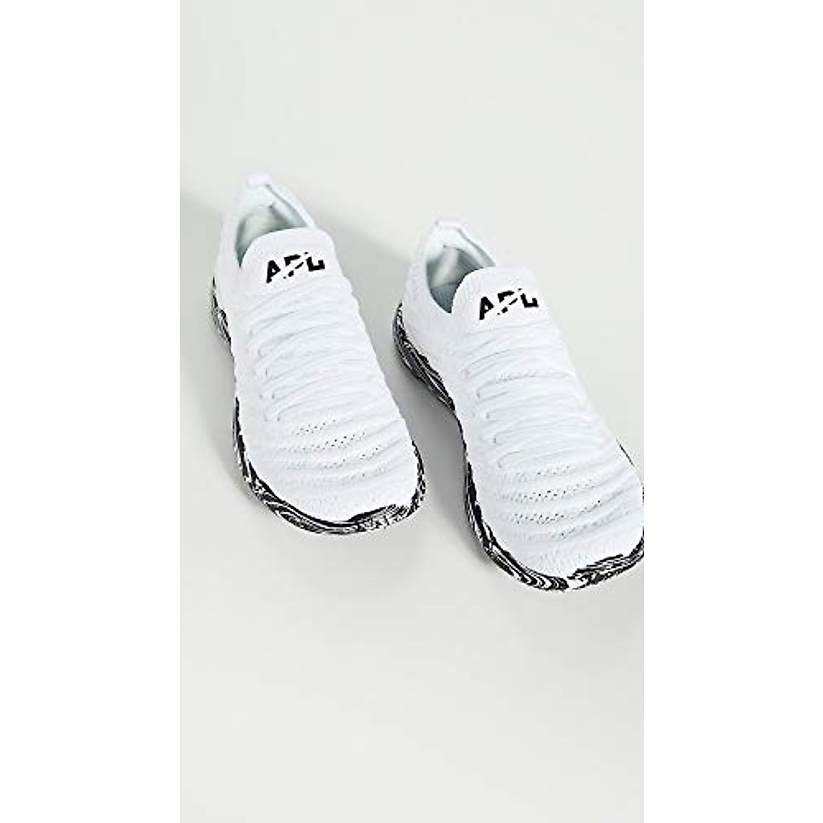 APL: Athletic Propulsion Labs Women's Techloom Wave Sneakers, White/Black/Marble, 9.5 Medium US
