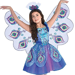 Peacock Dress Halloween Costume for Girls, Medium, with Included Accessories, by Amscan