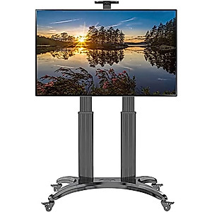 NB North Bayou Heavy Duty Aluminum Mobile TV Cart for 65-85 Inch Flat Screens, Rolling TV Stand with Load Capacity up to 125lbs AVF1800-70-1P(Black)
