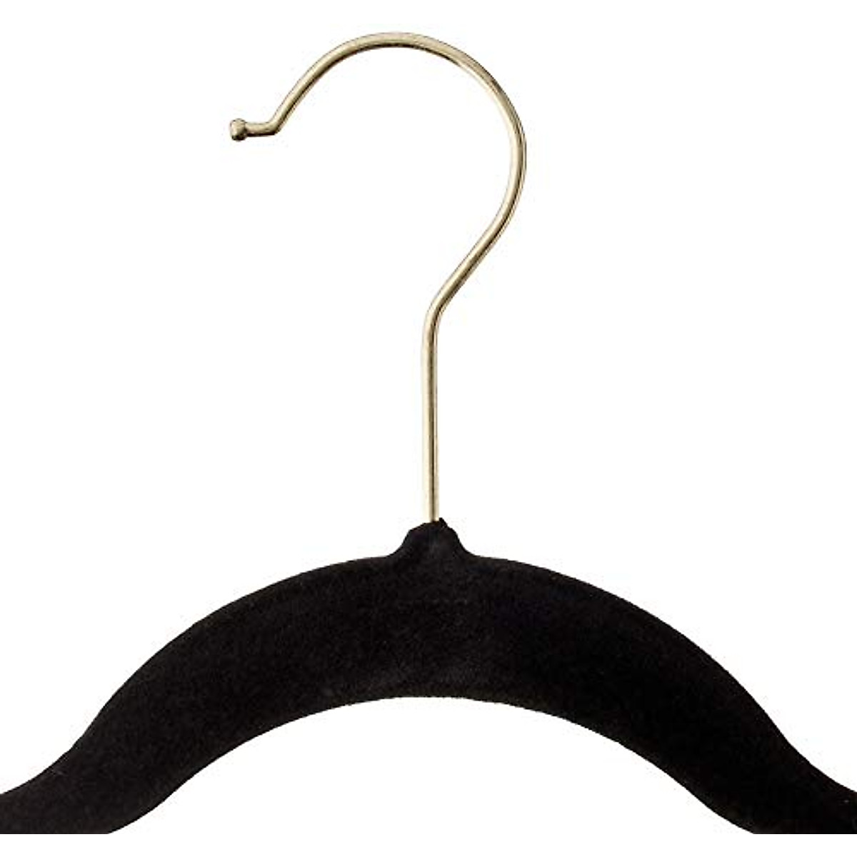 Inspired Living by Mesa Inspired Living Non-Slip Heavy Duty (35 Pack) Better Quality Holds Up to 22 Lbs-Each is 2.8 Oz / .20" Thick in Black/Gold HANGERS -VELVET- (80 Gm), (