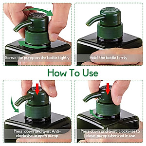 22oz Soap Dispenser for Bathroom, INSFIT Refillable Plastic Pump Bottles, Dish Soap Dispenser for Kitchen Sink, Hand Soap Dispenser, Laundry Detergent Dispenser with Waterproof Labels, 2 Pack Green