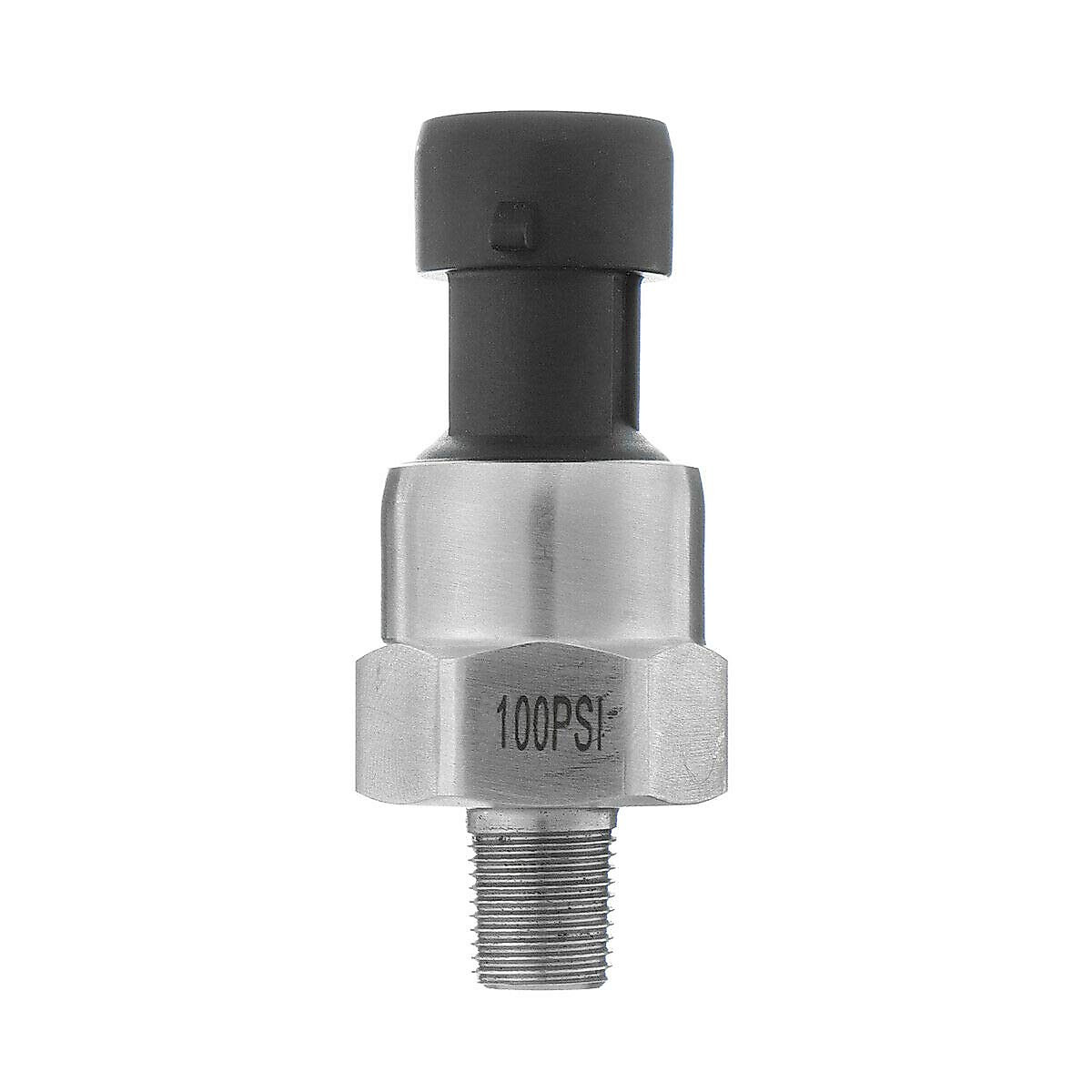 100 PSI Pressure Transducer Sender Sensor with Connector - 1/8 inch 27 NPT Thread Stainless Steel Pressure Sensor for Oil, Fuel, Air, Water