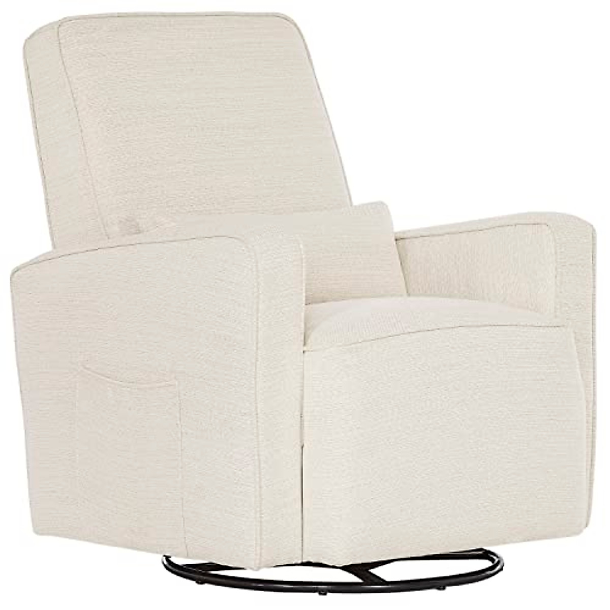 Evolur Holland Upholstered Plush Seating Glider Swivel, Glider Chair for Nursery in Thunder, Modern Nursery Glider, Tool-Free Assembly, Easy to Clean, Environmentally Conscious Glider