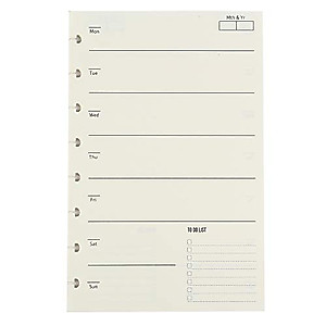 Eagle Discbound Refill Paper, Inner Core, Planner Refills, Paper for Junior Size Discbound Notebooks, Arc Notebooks, 8-Hole Punched, 30 Sheets, 8.5"x5.5" (Weekly Planner)