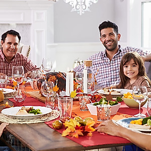 Whaline 60Pcs Thanksgiving Maple Leaf Paper Straws Fall Glitter Leaf 3 Color Disposable Drinking Straws Orange Brown Stripeed Straws with Glue Points for Autumn Thanksgiving Party Supplies