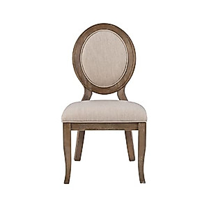 Powell Furniture Lenoir Side Dining Chair, Wire-brushed oak