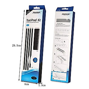 Lironheel Dust-Proof Cover Filter Mesh Jack Stopper Pack Dustproof Kits Suitable for Playstation 4 Pro PS4 Slim Gaming Console Black