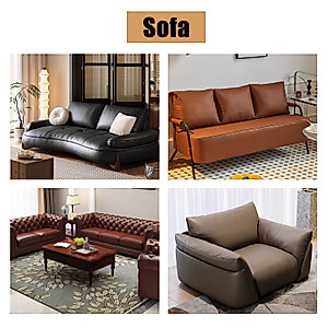 79"x 54"(200cm x 140cm) Faux Leather|Soft Smooth Surface Solid Faux Leather Fabric|1mm Thick Water Proof PU Nappa Leather Fabric for Furniture Decoration, DIY Crafts, Sewing, Etc.（Brown）