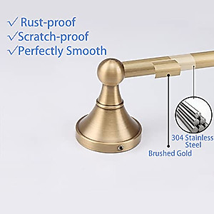TocTen Bath Towel Bar - Thicken SUS304 Stainless Steel Towel Rack for Bathroom, Retro Style Bathroom Hardware Accessories Towel Rod Heavy Duty Wall Mounted Towel Holder (24 Inch, Gold)