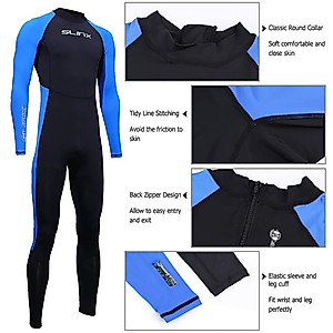 Full Body Dive Wetsuit Sports Skins Rash Guard for Men Women, UV Protection Long Sleeve One Piece Swimwear for Snorkeling Surfing Scuba Diving Swimming Kayaking Sailing Canoeing (L)