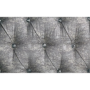 Acme Furniture Miliani Tufted Fabric & Wood Sofa with 5 Pillows in Gray/Bronze