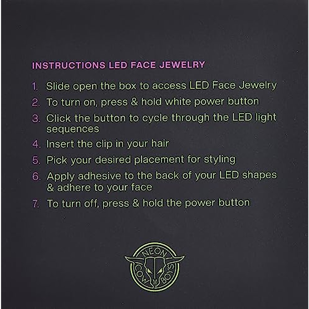 Neon Cowboys® Light-up LED Face Jewelry Sticker Gems, Face Jewels for Women, Light Up Cowboy Stickers, Eye Gems, Makeup Gems, Festival, Birthday, Bachelorette Party, Concert Neon Stickers